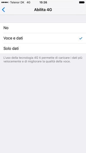 Configurare Voice over LTE chiamate (VoLTE) – Apple iPhone 7 - iOS 11 Guide