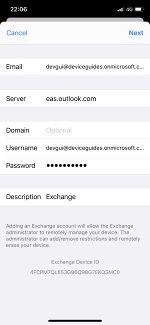 Set up Exchange email – Apple iPhone X - iOS 13 Guide