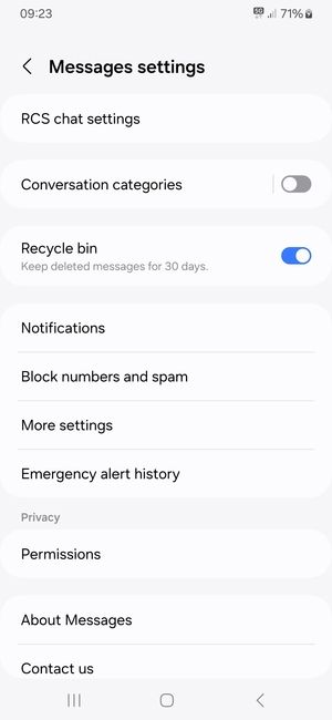 Set up SMS – Samsung Galaxy A15 5G - Android 14 Guide