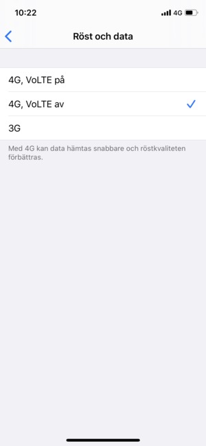 Ställa in Voice over LTE-samtal (VoLTE) – Apple iPhone 11 - iOS 13 Guide