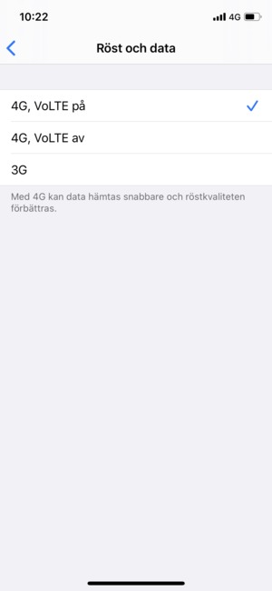 Ställa in Voice over LTE-samtal (VoLTE) – Apple iPhone 11 - iOS 13 Guide